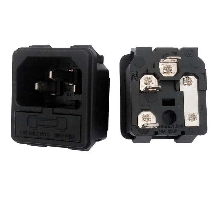 TUV CCC&ENEC Certificated Power Entry Module EN60320 C14+Fuseholder 10A ...