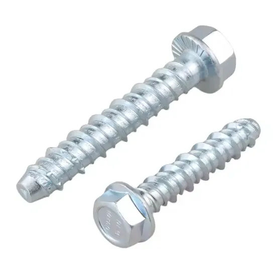 High Strength Steel Galvanized Hex Flange Serration Concrete Screw ...