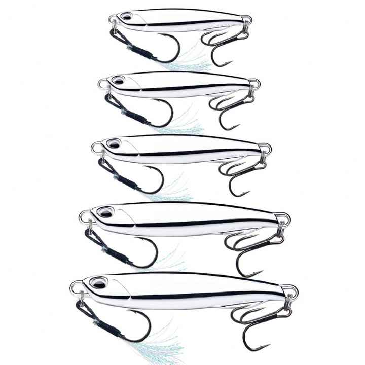 Wholesale Jig Electroplating Chrome Lead Sea Fishing Baits 10G 15G 20G 30G 40G Sinking ...