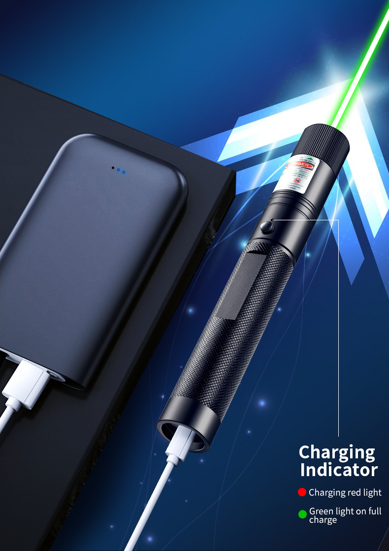 High Power Green Laser 303 Star Cat Toy Flashlight USB Rechargeable ...