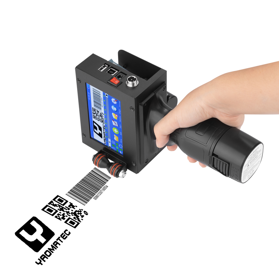 YAOMATEC 12.7mm Metal Case Handheld Inkjet Printer 600DPI High ...