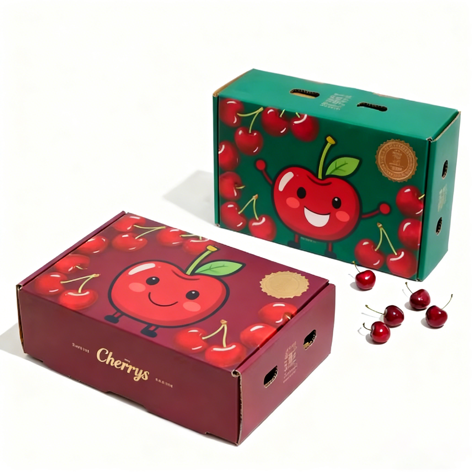 Custom Printed Recyclable Corrugated Board Carton Cherry Fruit ...