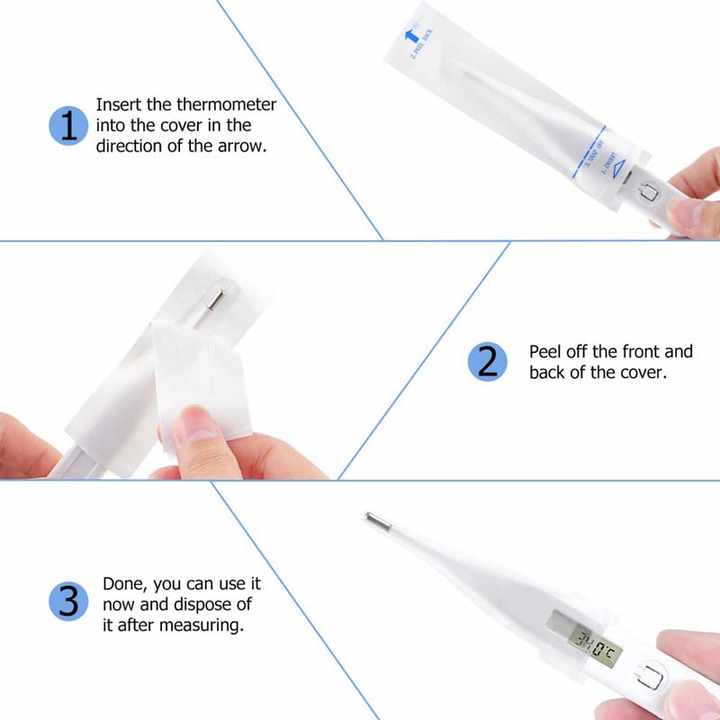 200 Pieces Digital Thermometer Probe Covers for Rectal & Oral Use