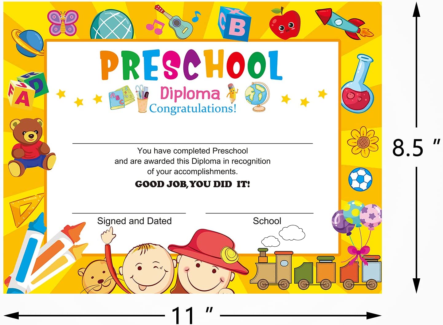 Preschool Certificate 48 Pcs Preschool Graduation Certificates ...