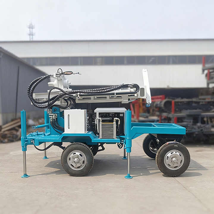 300m Hydraulic Rotary Water Well Drilling Rig Rubber Wheel Drilling ...