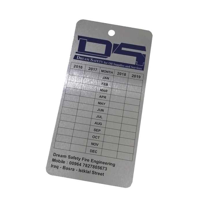 Customized Heavy Duty Aluminum Fire Extinguisher Tags