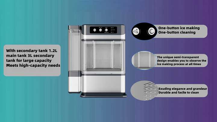 17Kg/24H Portable Ice Maker Water Tank Self-Cleaning Countertop Ice ...