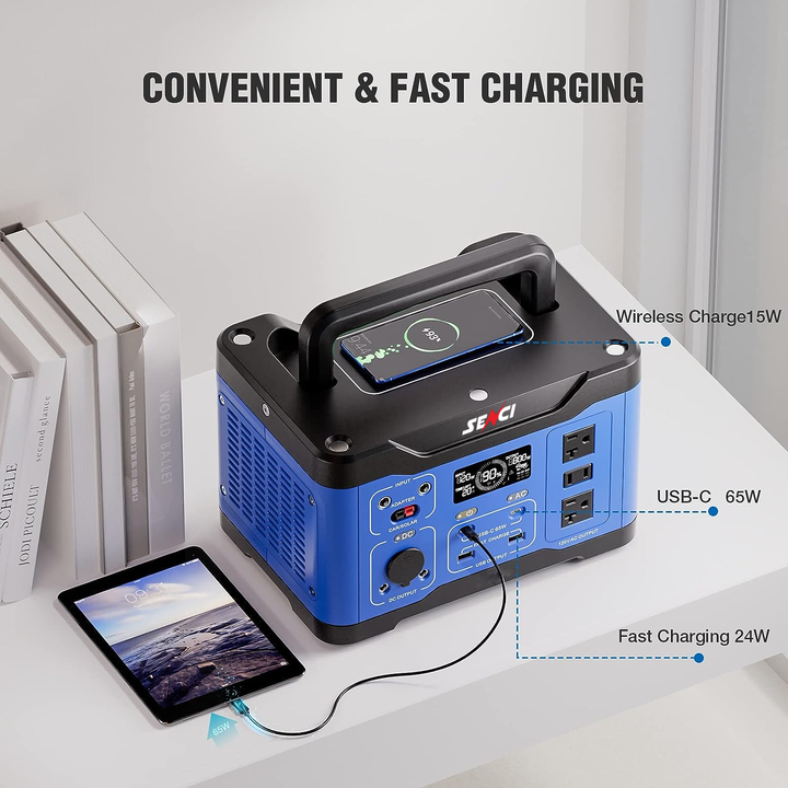 SENCI Portable Power Station 600W - Fast Charge & RV Camping