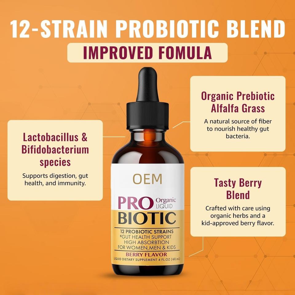OEM Can Customize Organic Adult and Children's Probiotics, Liquid ...