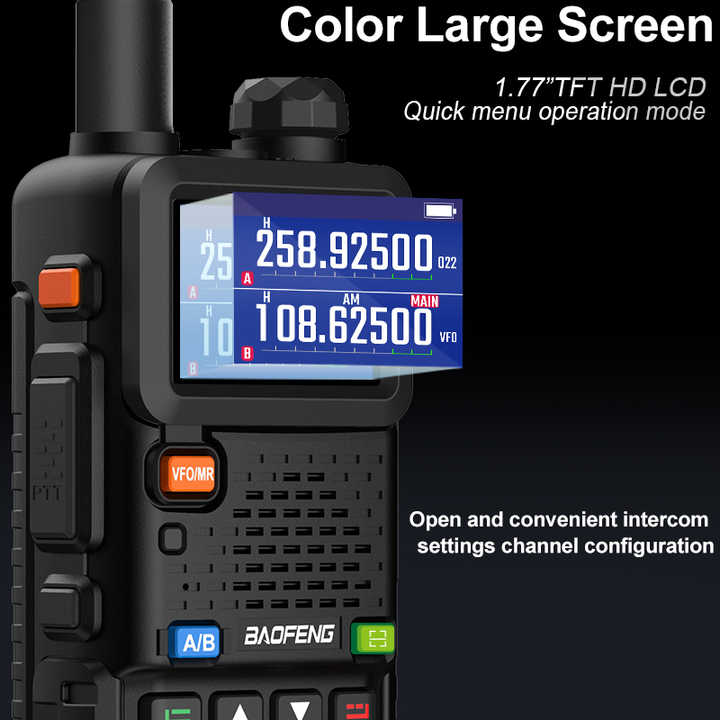 Baofeng UV 5RH 10W Air Band Walkie Talkie Long Range Wireless Scan Frequency Two Way Ham Radio ...