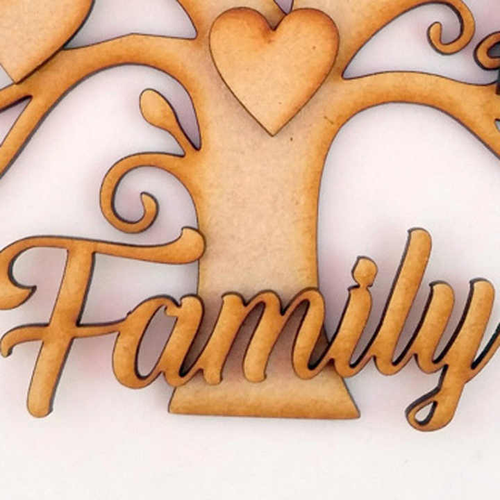 10in Wooden Family Tree - Laser Cut Craft Kit for Home Decor