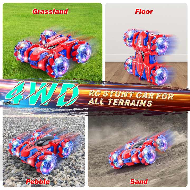 Hot Trending Products 4WD 2.4Ghz RC Stunt Cars Double 360° Rotating Sided Off-Road Spider Remote ...