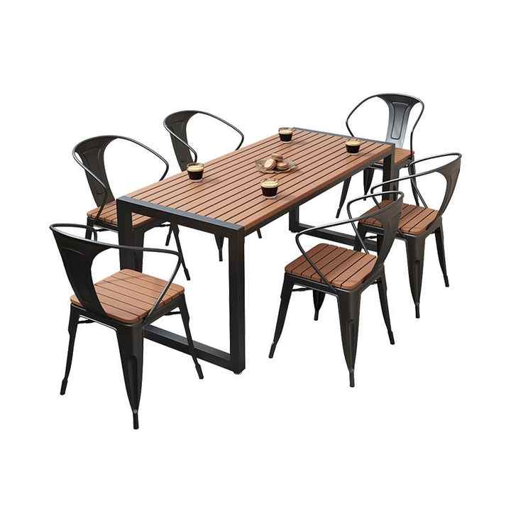 Modern Outdoor Restaurant Set - Metal Garden Cafe Chairs