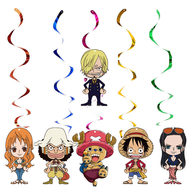 One Piece Birthday Party Cutlery Plate Cup Banner Cake Topper Hanging ...