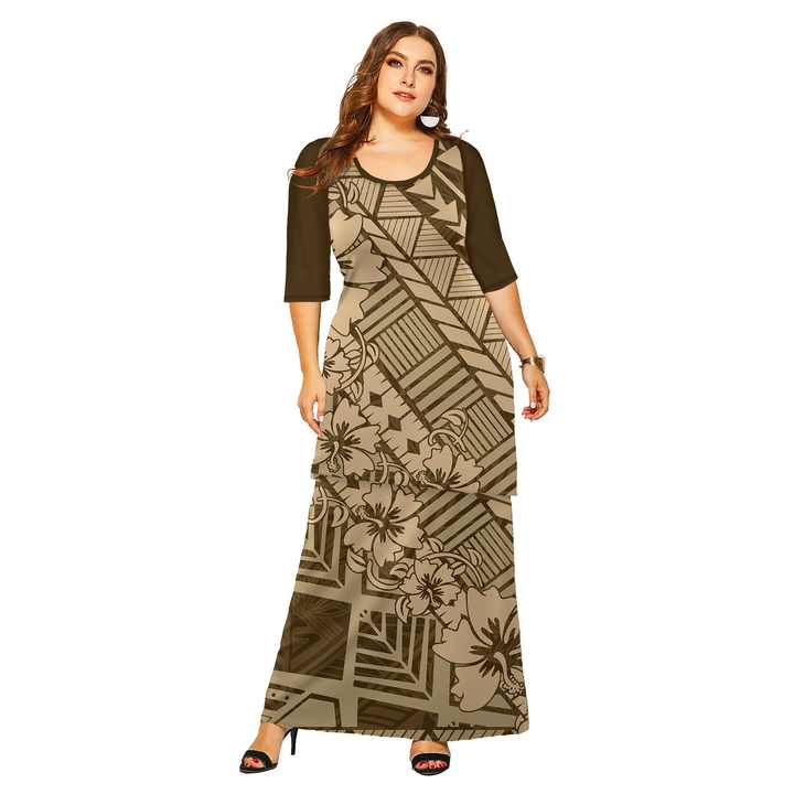 Samoa Puletasi Polynesian Tribal Tonga Logo Print Custom Ladies Plus Size Women's Sets Church ...
