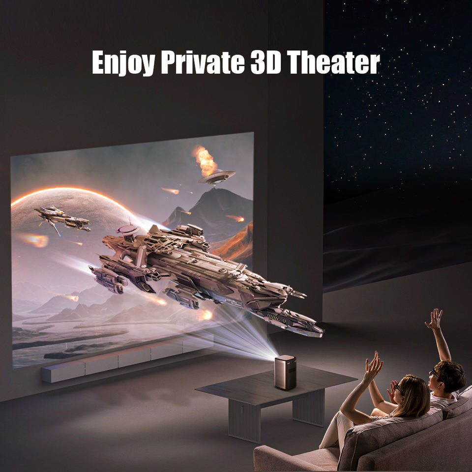 BYINTEK P70 Mini Pocket Beamer - 3D 4K Wireless Projector
