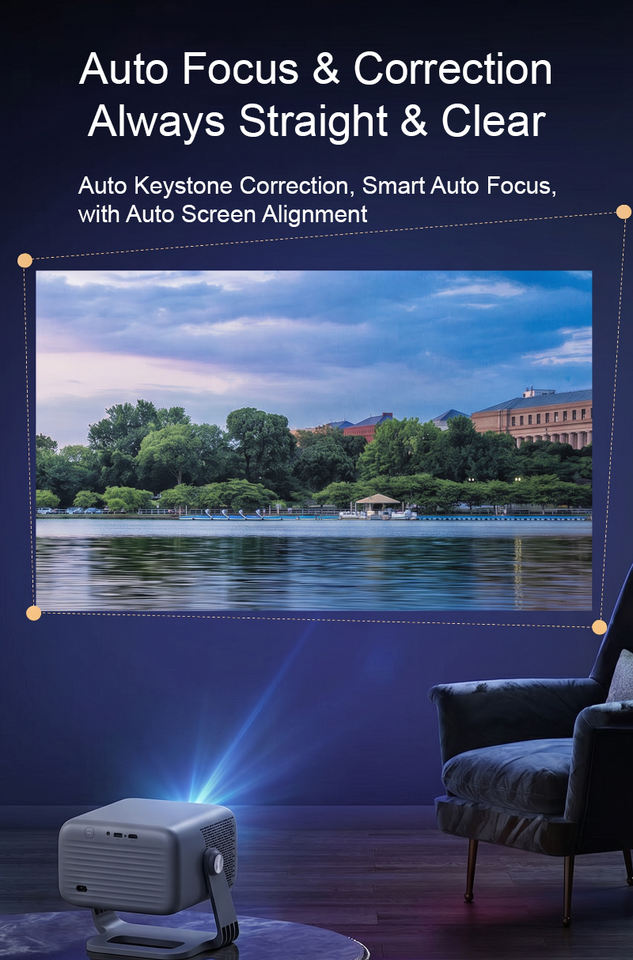 Android 14 Home Theater Projector Native 1080P 500 ANSI WiFi 6 ...