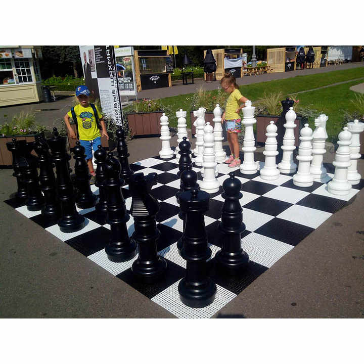 King 48" Giant Outdoor Garden Chess Set with Plastic Board
