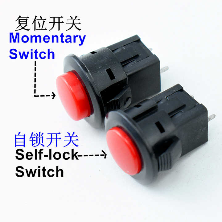 16MM Momentary Push-Button 2 Pin 16 MM Self-locking Switch PushButton ...