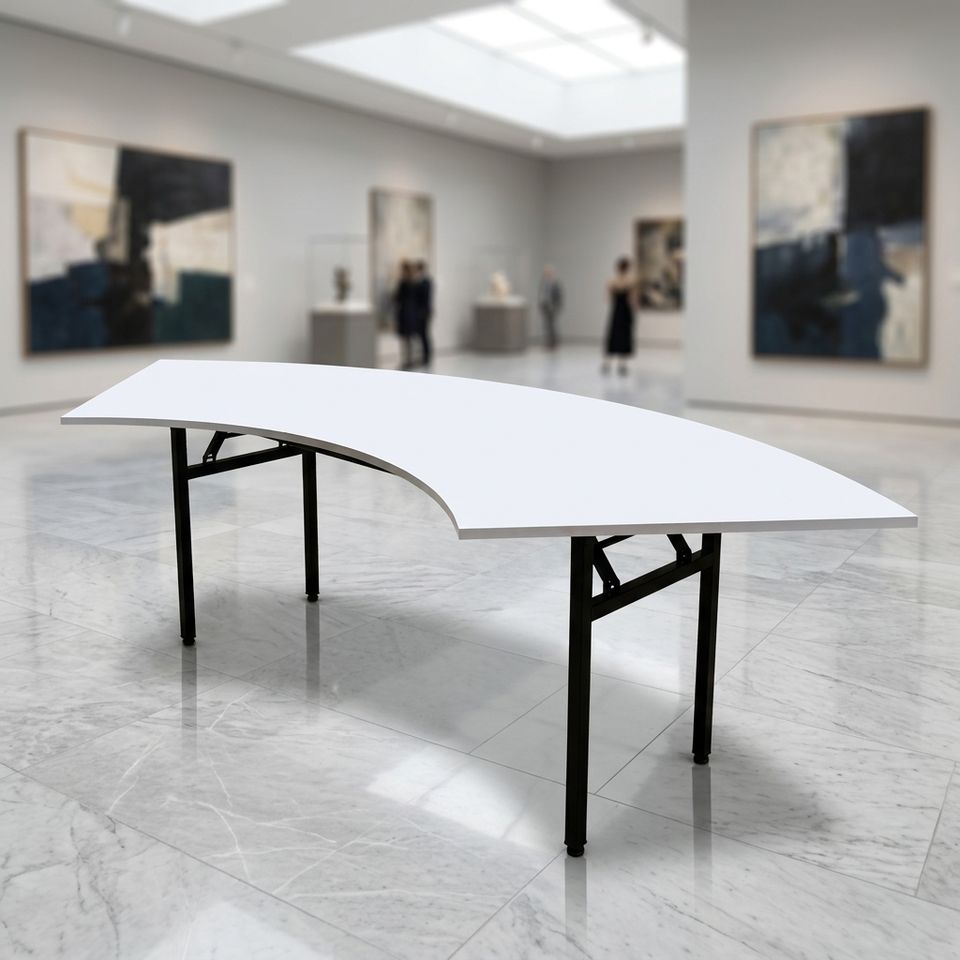 Curved Folding Table Modern Minimalist Metal Frame Multi-layer Board ...