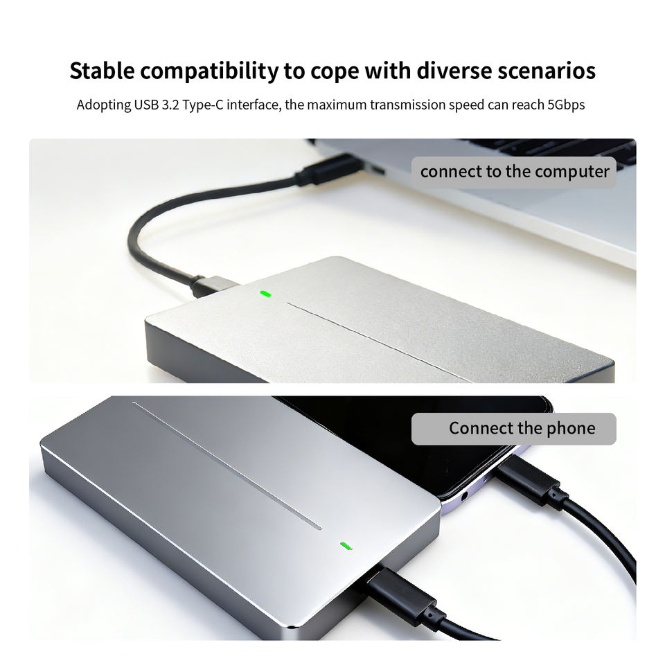 ITGZ External Hard Drive Enclosure for 2.5" SATA SSD/HDD, Full Aluminum ...