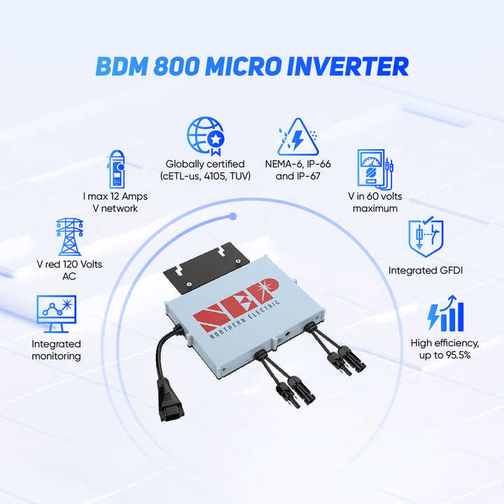 NEP BDM on Grid Micro Inverter 800w 1kw 1000w 1200w 1600w 200w Single ...