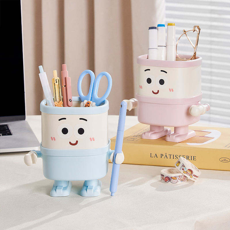 Cartoon Shaped Snowman Desktop Storage Pen Acrylic Adhesive for Washi ...