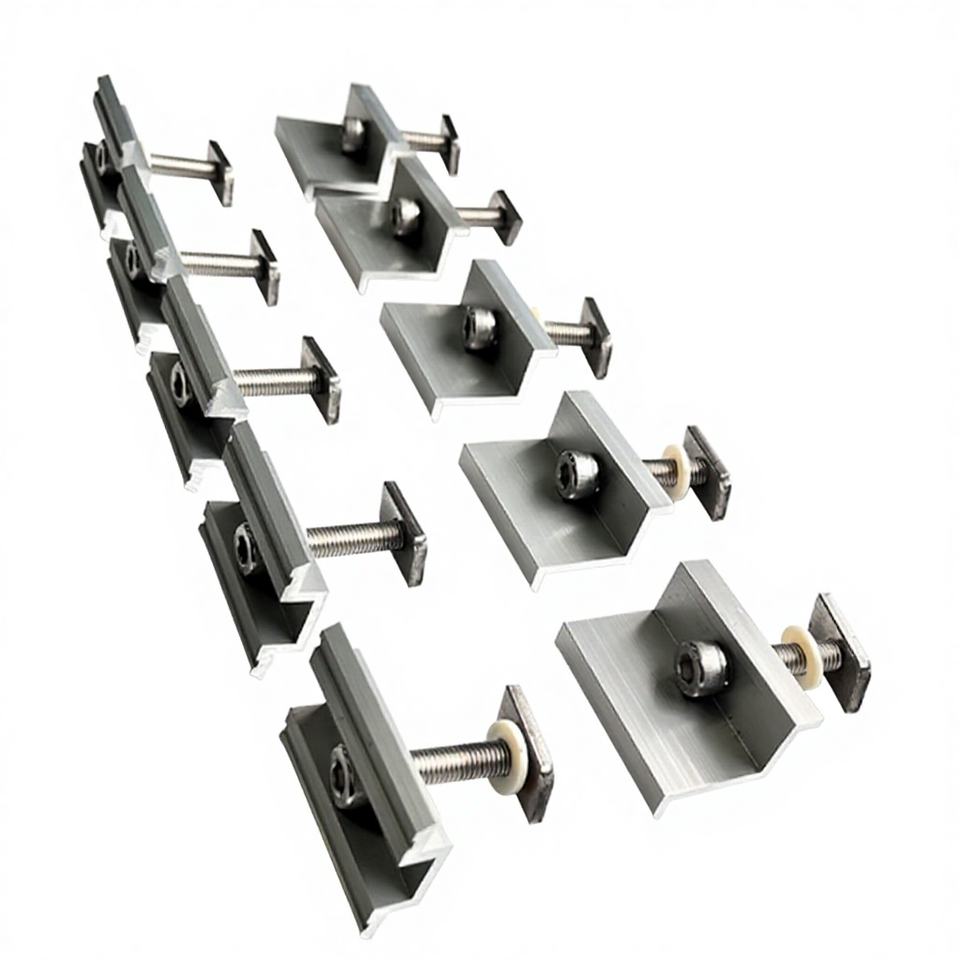 Aluminium Solar Mid Clamp Adjustable High Strength Custom PV Panel ...