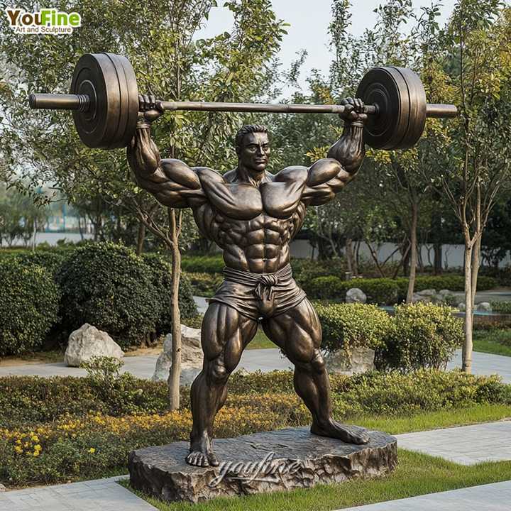 Gyms Sports Strongman Sculpture Bronze Weightlifting Statue