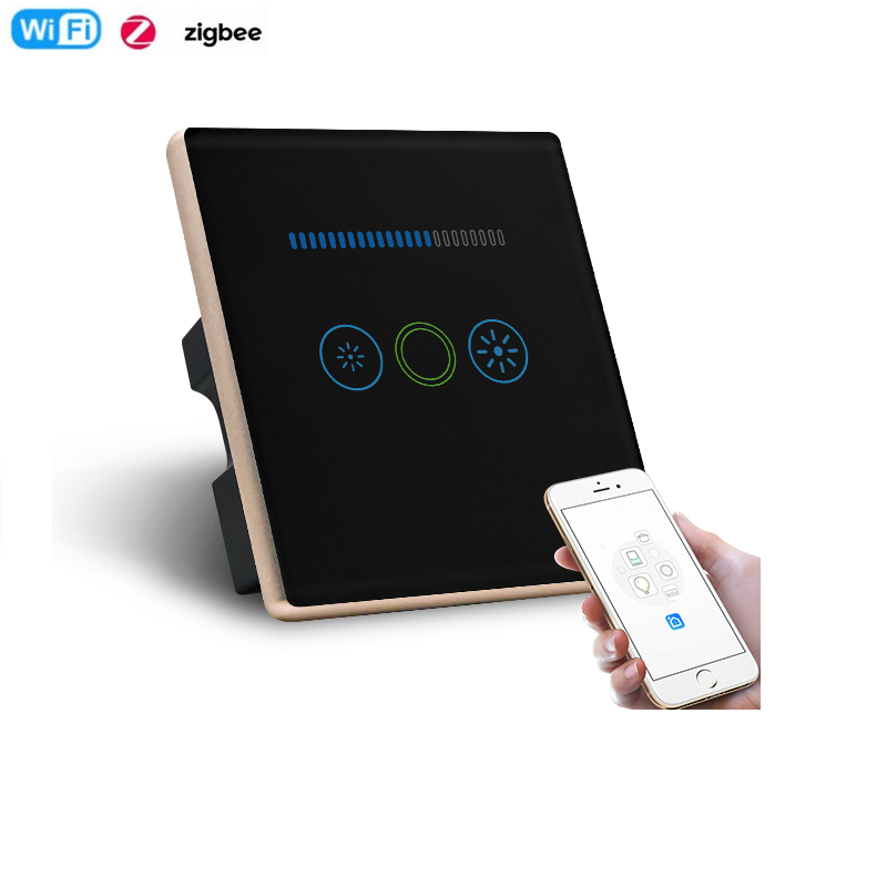 SMTLAP Smart Life 3-Gang WIFI Zigbee UK Standard Glass Dimmer Light ...