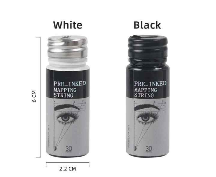 Black White Brow Mapping String Microblading Thread Ink Mapping String for Eyebrow Measuring ...
