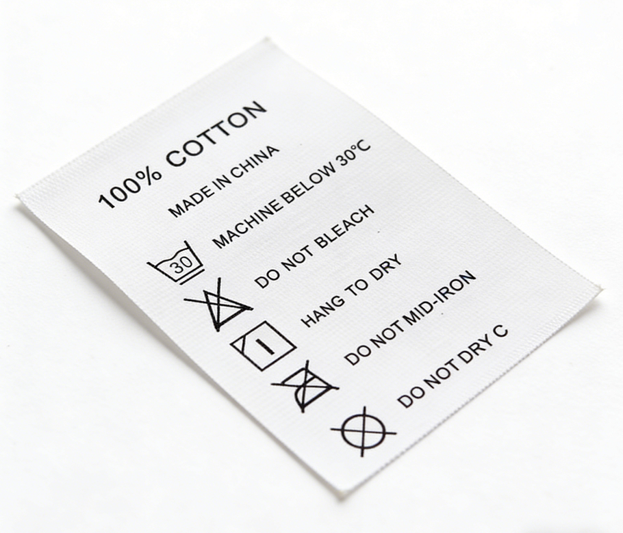 Custom Woven Label Garment Care Label Satin Silk Printed Logo Nylon ...