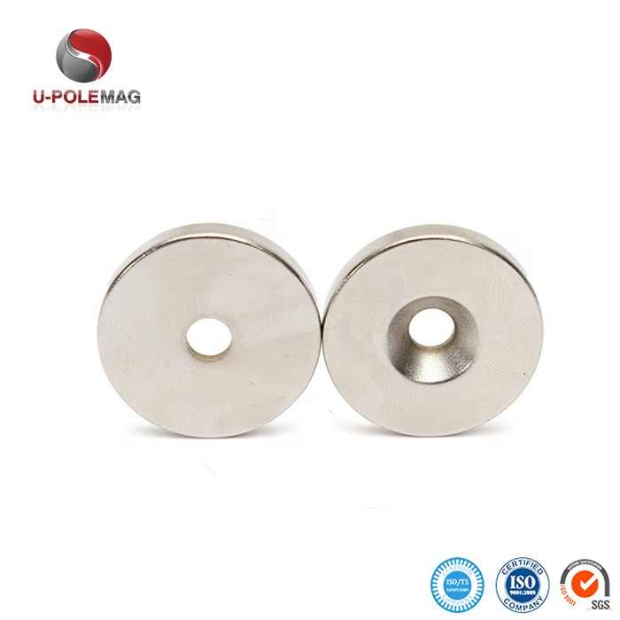 Industrial Strength Round Rare Earth Neodymium Magnets Heavy Duty Disc Magnets With Countersunk ...