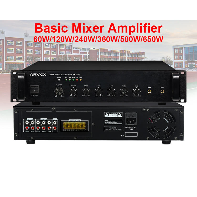 PA System 360W Mixer Amplifier Professional With 2 Microphone Inputs 2 ...