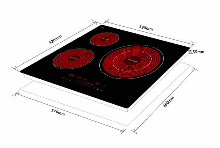 3 Burner Ceramic Cooktop - Efficient Cooking Appliance