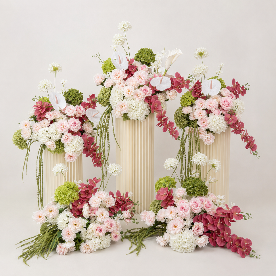 Rose Hydrangea Orchid Artificial Flowers Wedding Table Centerpiece ...