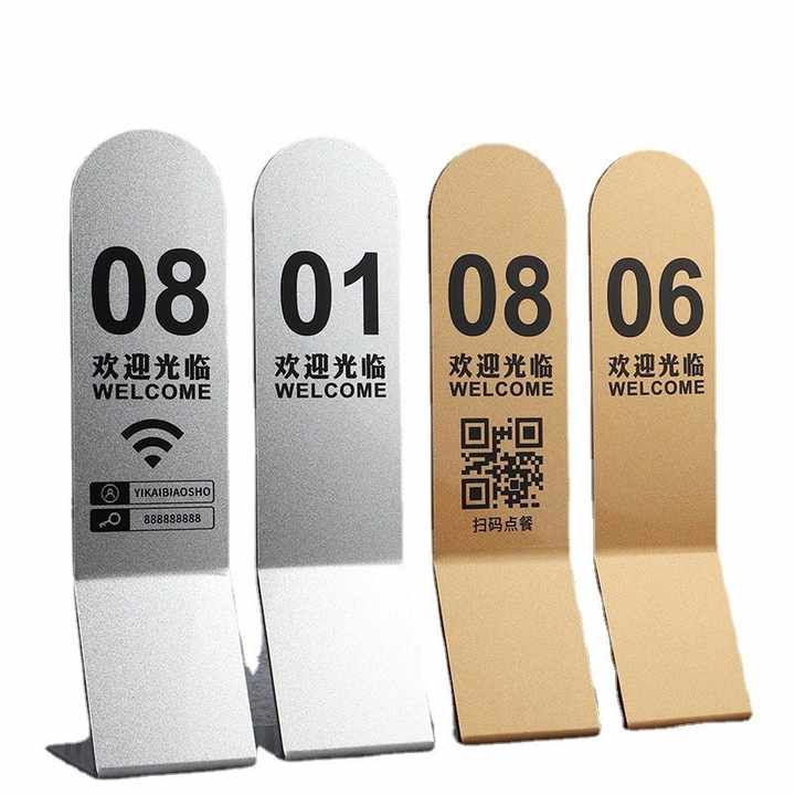 Wholesale Customized L-Shaped Acrylic Table Number Plates