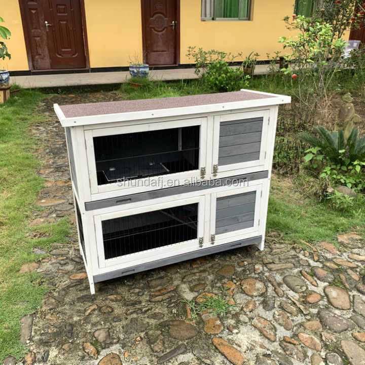 SDR020 Color Large Rabbit HUTCH GUINEA PIG Grey Wooden House