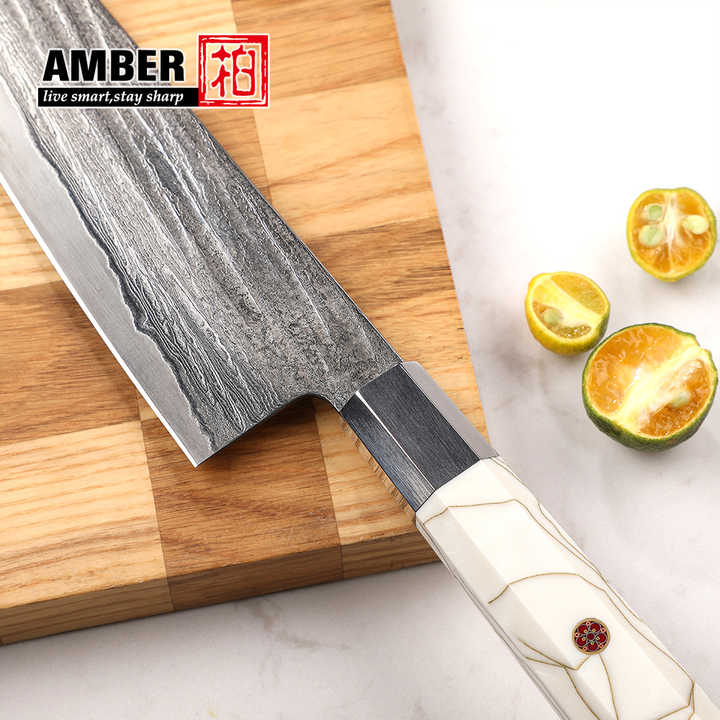 Japanese Knife Set Damascus Steel Forged Kitchen Knives New ...