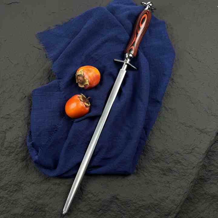 Honing Steel 12 Inches Round Knife Sharpener Steel Sharpening Rod for ...