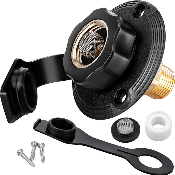 RV Camper City/Gravity Water Hatch With Brass Check Valve Black ...