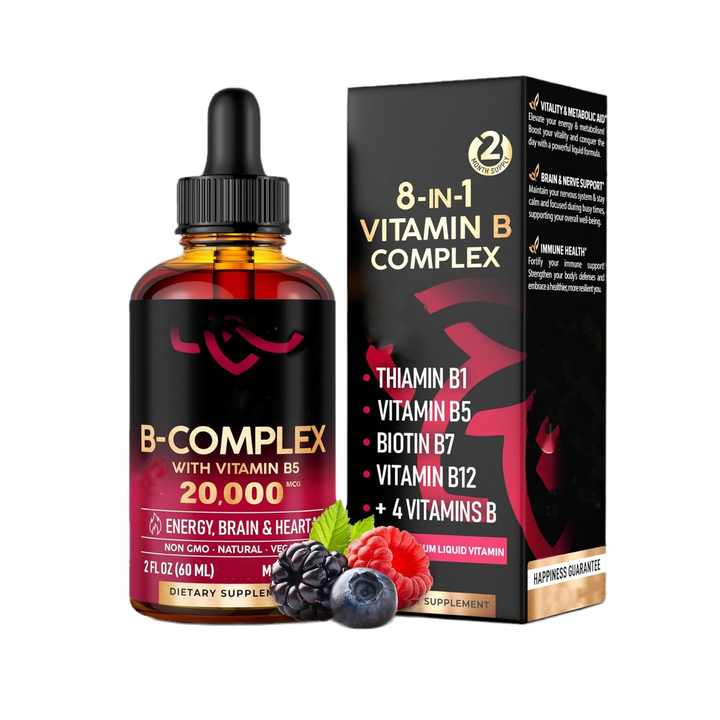 OEM Organic Vitamin B Complex Liquid Drops Supplement with B1 B2 B3 B6 ...