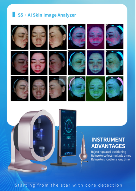 Portable 3D AI Skin Analyzer Machine Facial Camera Tester Analyzer Skin ...