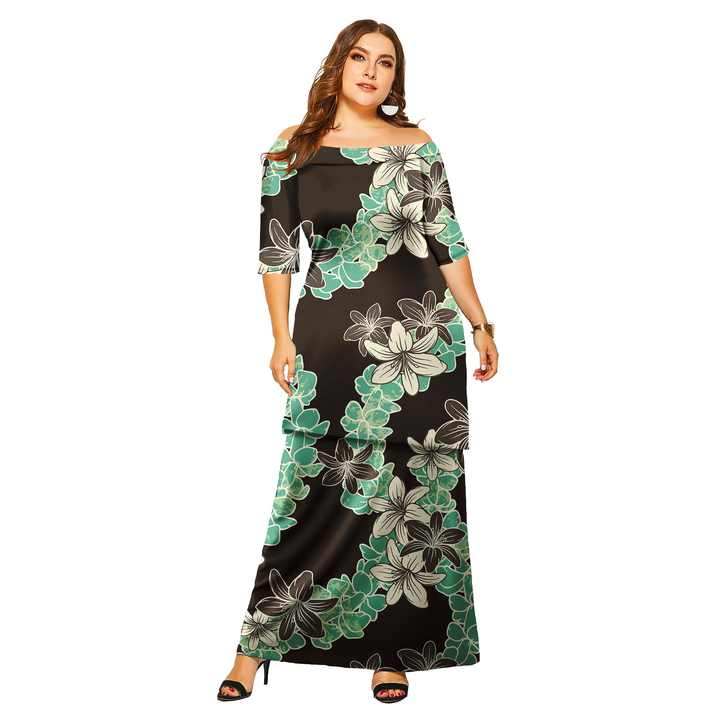 Vintage Tapa Tribal Design Tongan Puletasi Sets Dress Polynesian Samoan ...
