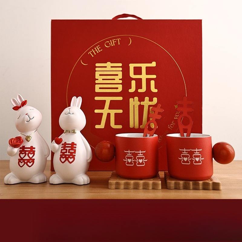 Wedding Ceramic Mug New Chinese Style Gift for New Couples Best Friends ...