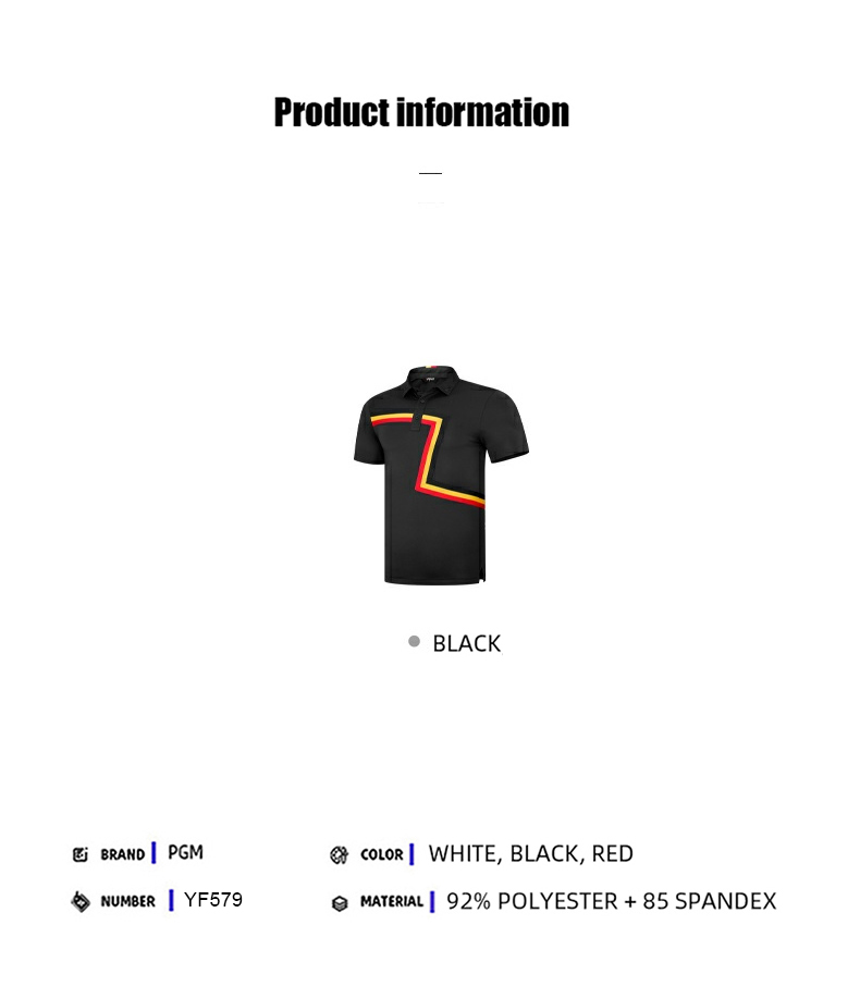 PGM YF579 mens golf t-shirt high quality golf clothes summer golf shirt ...