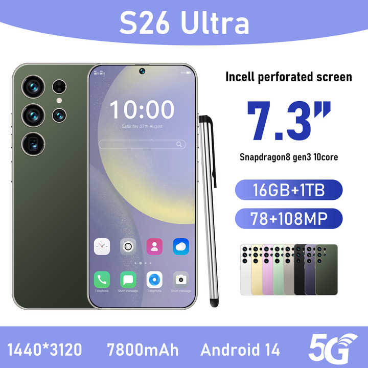 Latest S26 Ultra Smartphone 5G Connectivity 16GB RAM 1TB ROM Cellphone ...