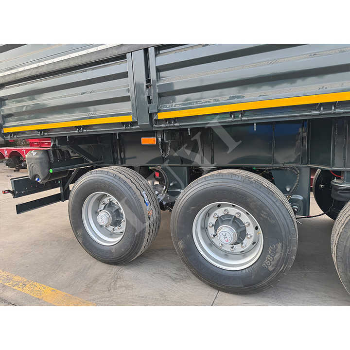 Heavy Duty 6 Axle Hydraulic Double Box Rear Side Dump Tipping Truck ...
