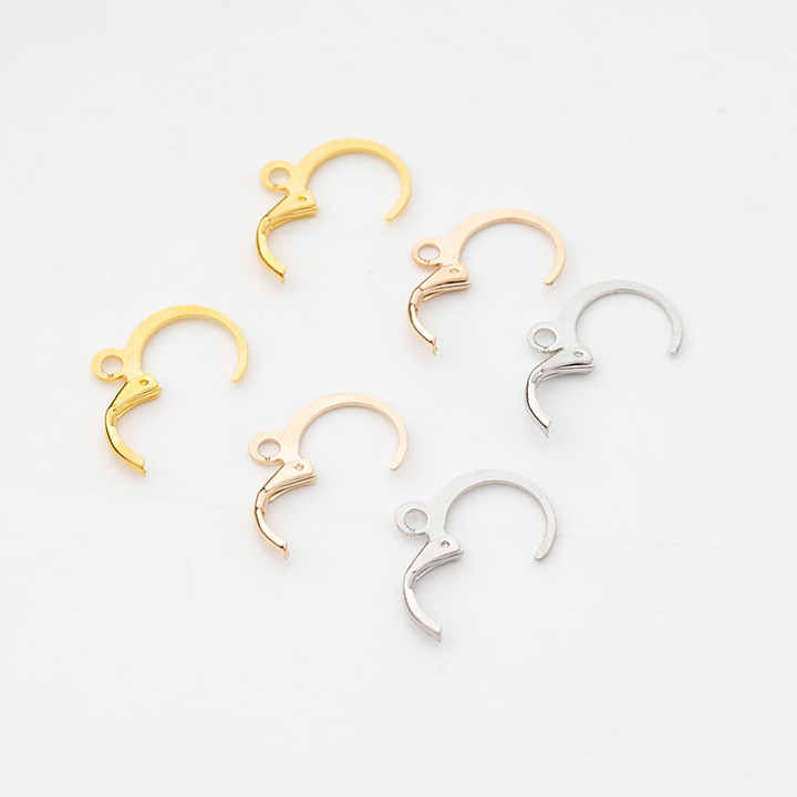 Earring Hooks Gold Plated Round Lever Clasp Huggie Hoop French Ear Wire ...