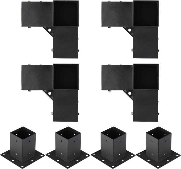 4x4 6x6 8x8 Elevated Wood Stand Pergola Brackets Kit Steel